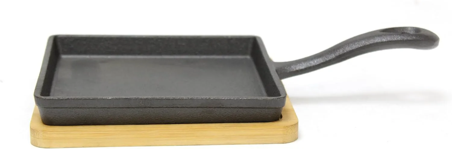 BLACKSTONE Mini Cast Iron Skillet with Wooden Plate, 13cm - China Mart ...