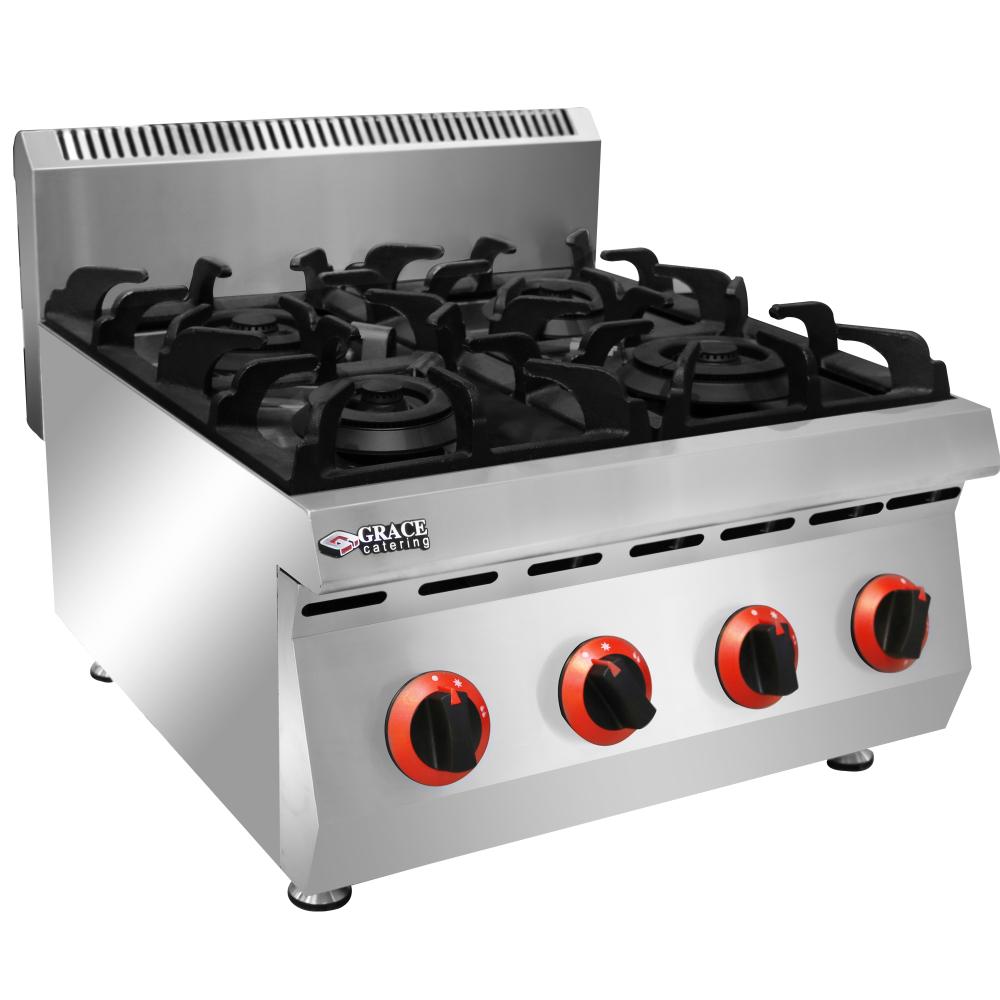 Professional Gas Range: 4-Burner Cooktop for Commercial Use