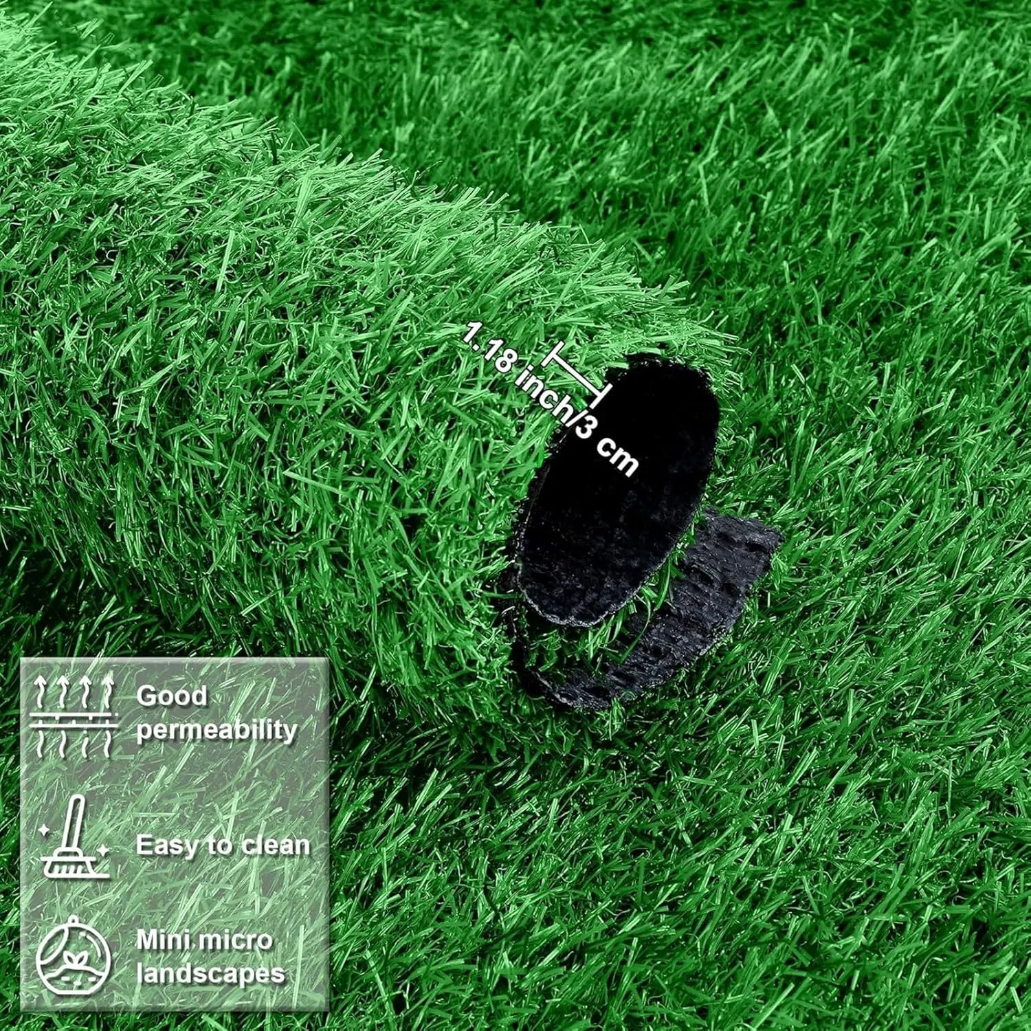 THE WHITE SHOP 12PCS-Artificial Grass Mat Square 12 x 12 Inch Fake Turf ...