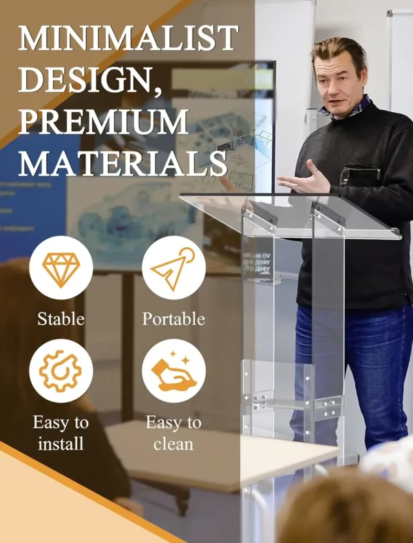 Acrylic Podium Stand Clear Lectern Presentation