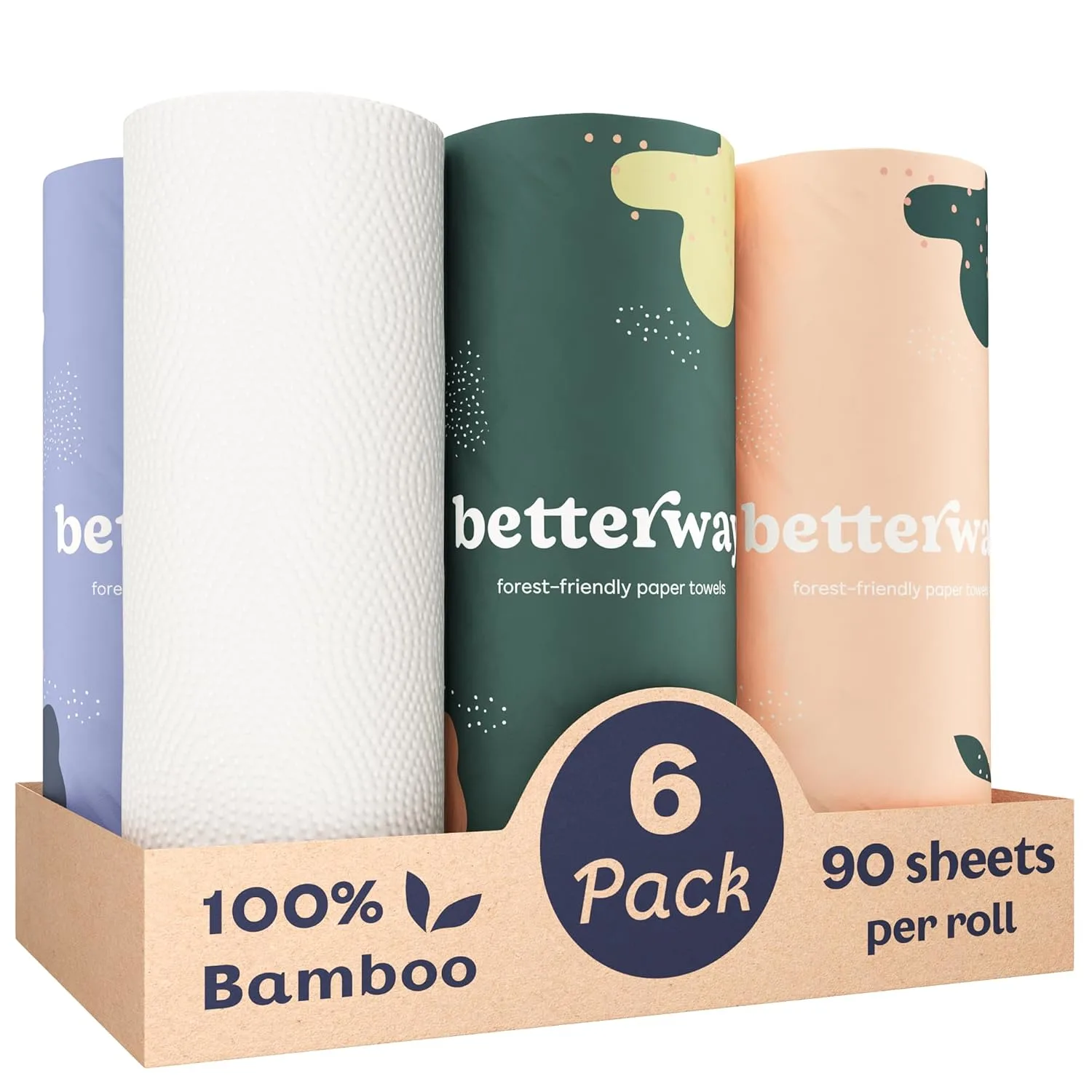 Bamboo Paper Towels - 6 Rolls - Tree Free Kitchen Roll