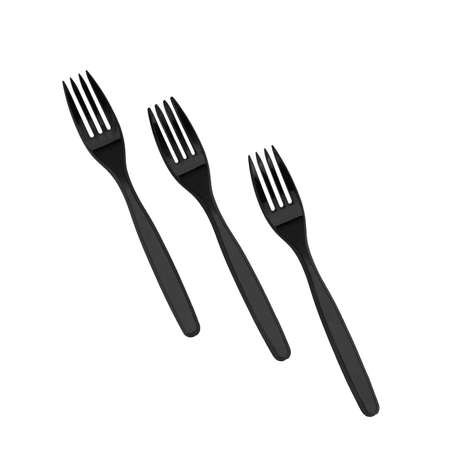 Black Disposable Plastic Forks 50 Pack - Party Cutlery