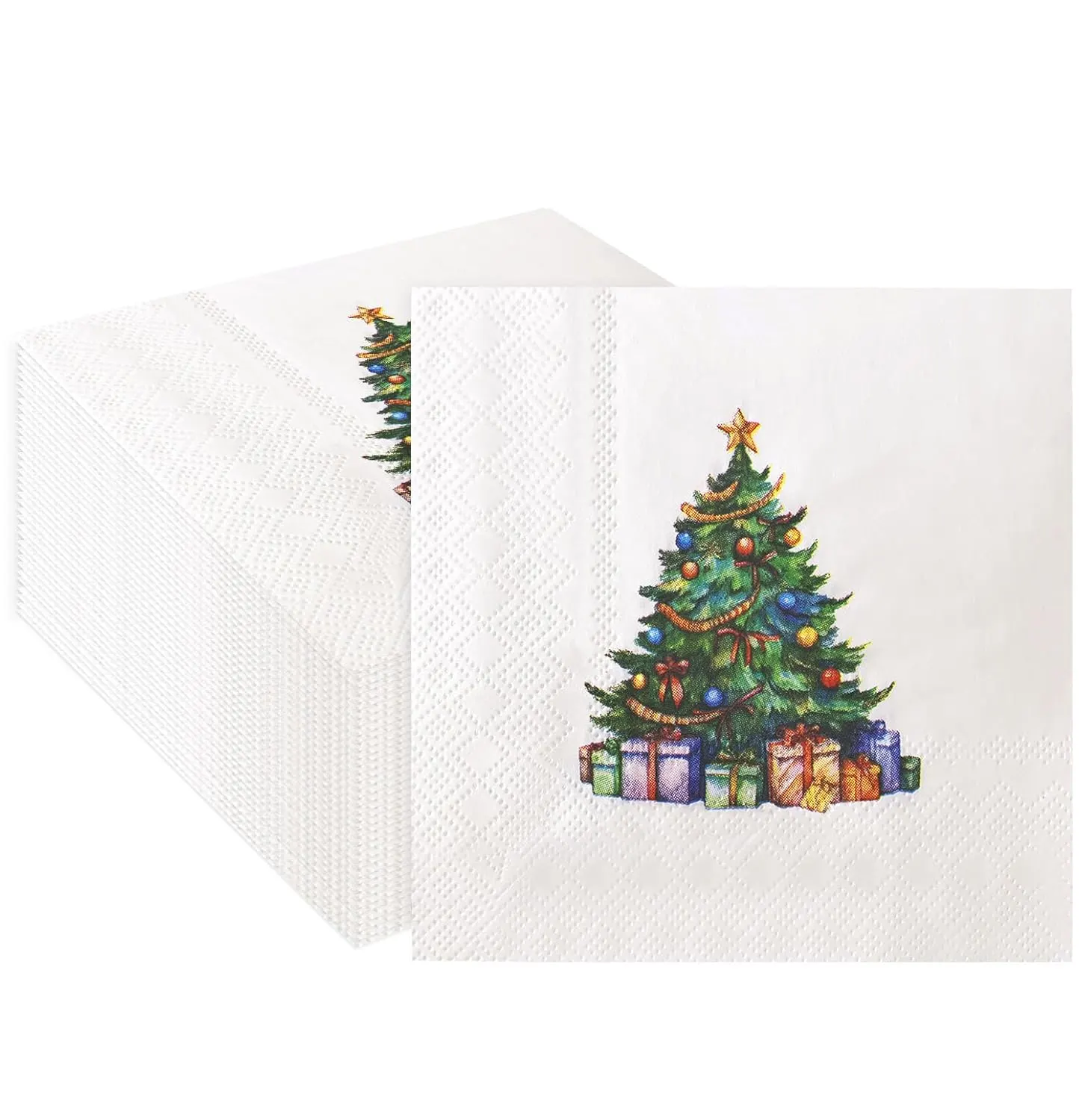 Christmas Napkins 50 Pack Tree Cocktail Disposable