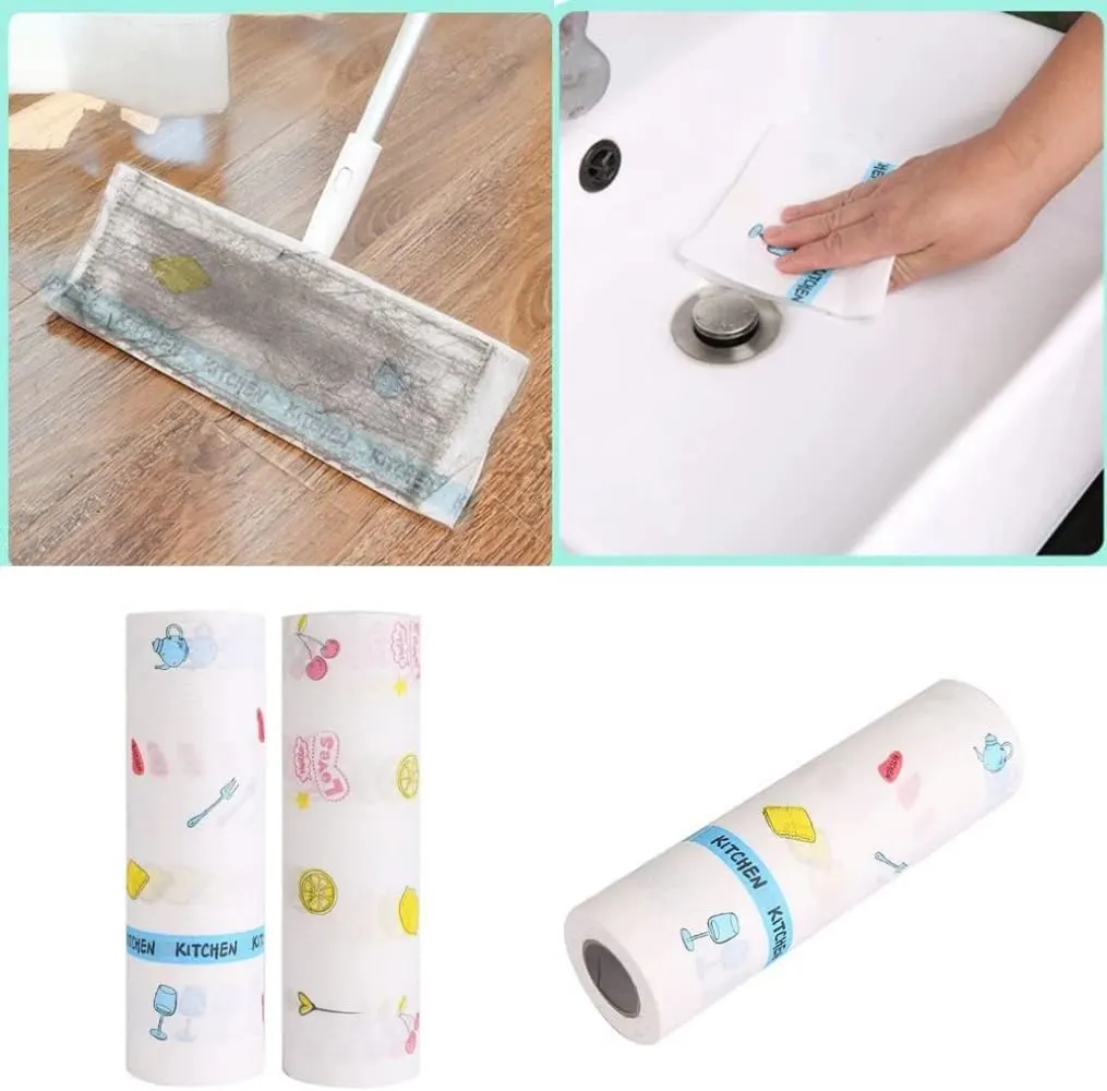 Disposable Cleaning Cloths - 4 Rolls Lazy Rags