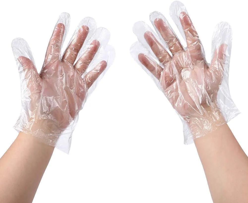 Disposable Gloves - 100 Pack Plastic Food Prep Gloves