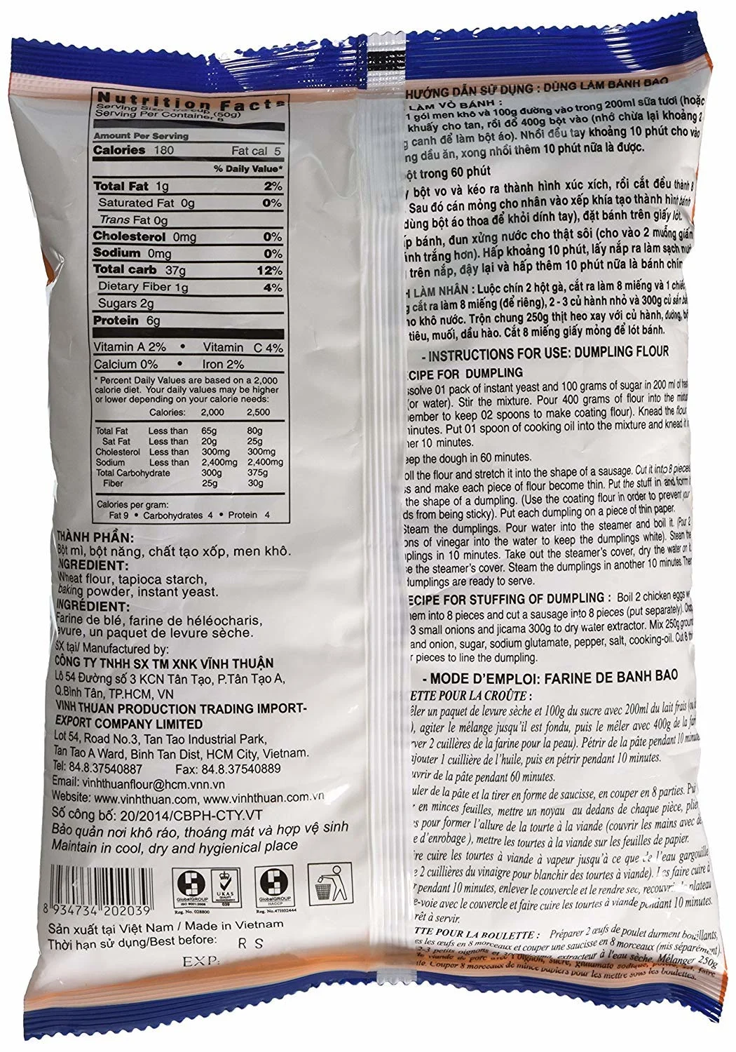 Vinh Thuan Dumpling Flour - Banh Bao Mix (14.1 oz)