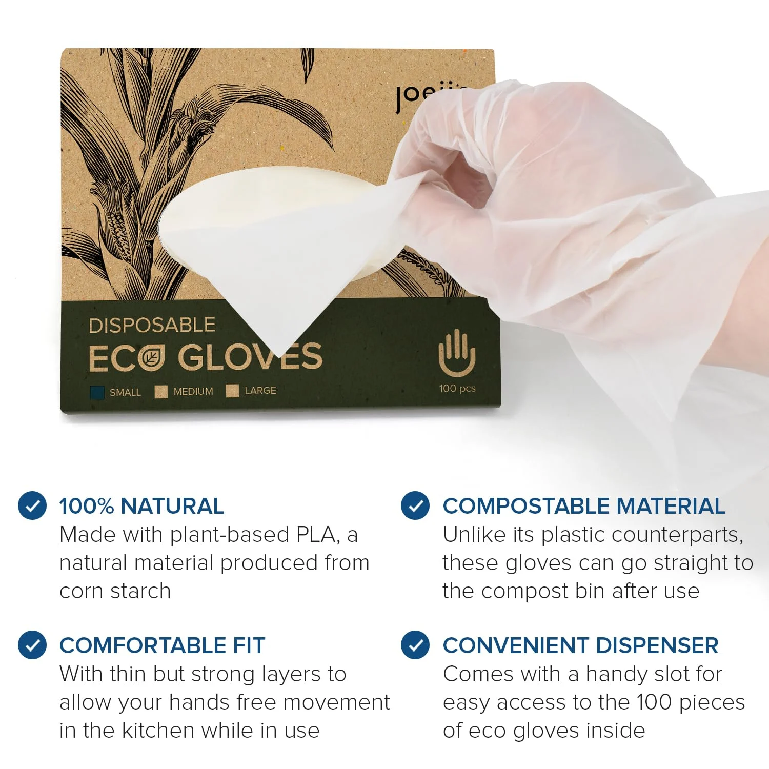 Eco Friendly Disposable Gloves - Compostable Food Prep