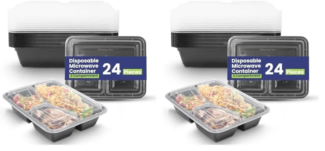 24-Pack Food Containers with Lids - Meal Prep