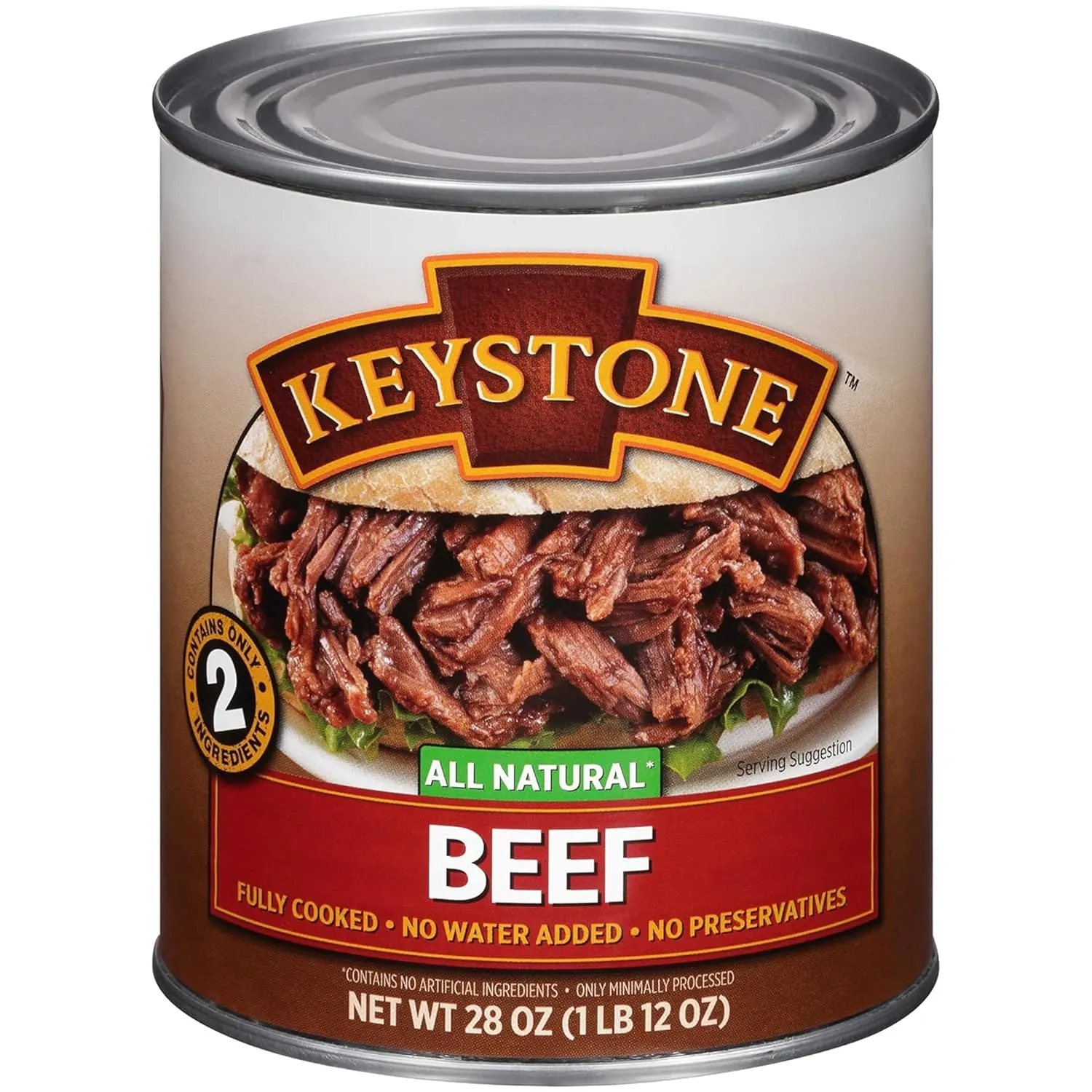 Keystone Canned Beef - All Natural, Fully Cooked, 28 oz