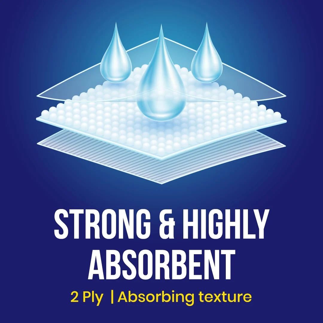 Kitchen Paper Towel Roll 2Ply - 135 Large Sheets