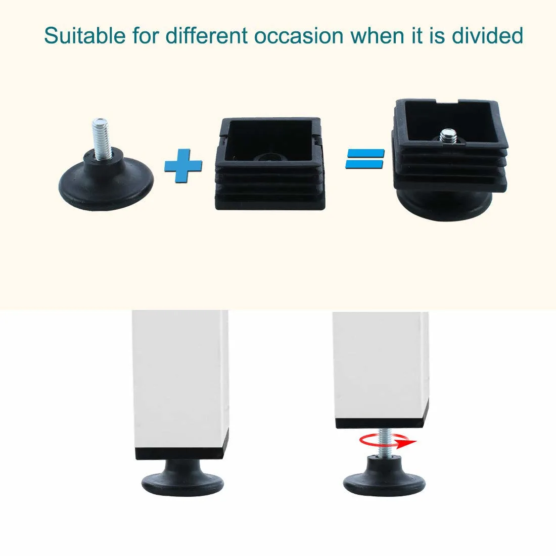 Adjustable Leveling Foot Tube Insert 38mm 10 Set