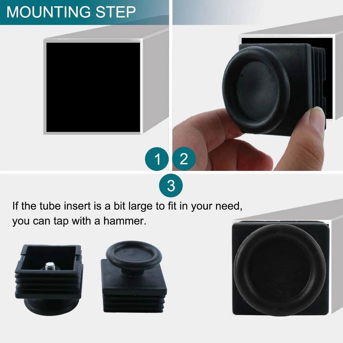 Adjustable Leveling Foot Tube Insert 38mm 10 Set