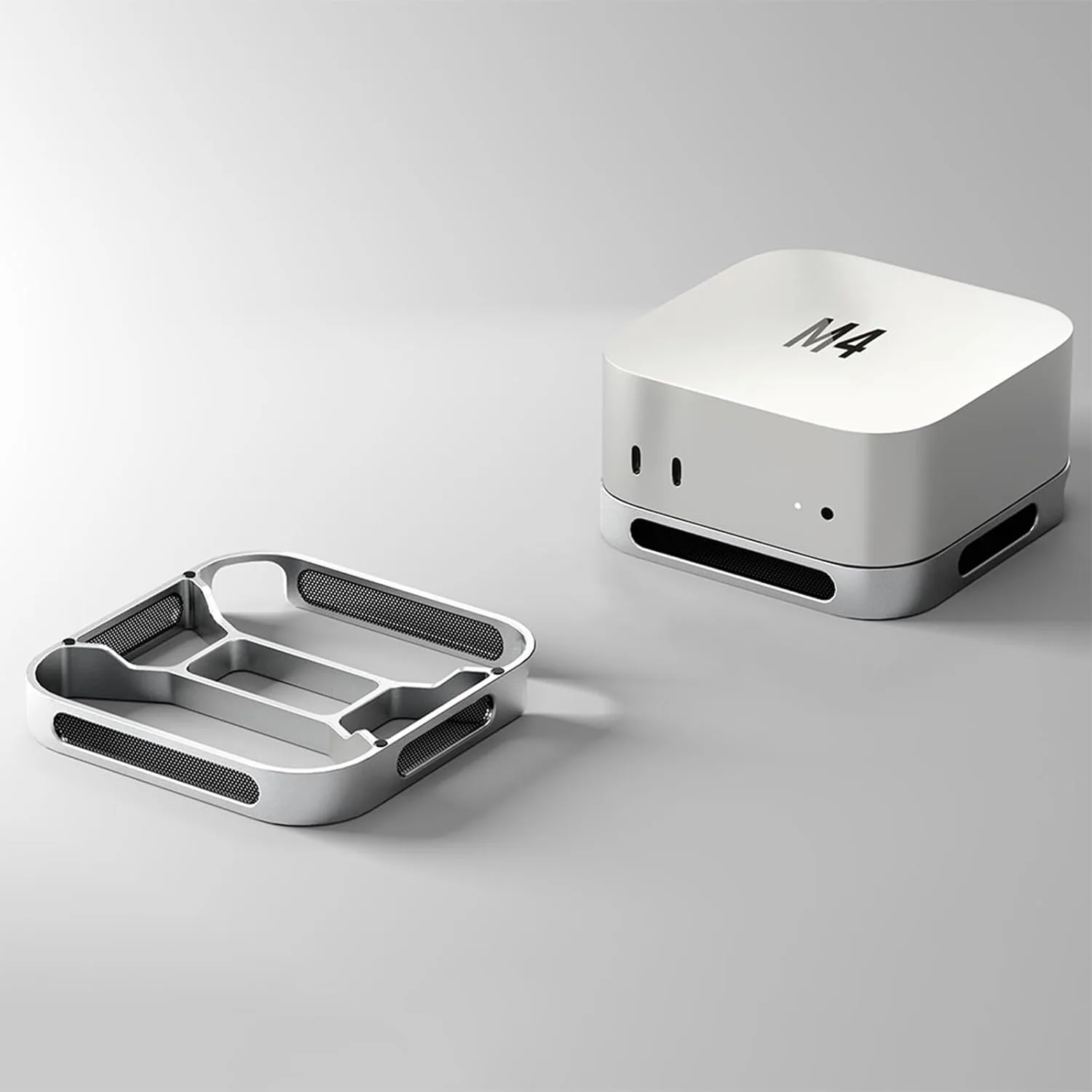 Mac Mini M4 Stand - Cooling Mount with Power Button Access