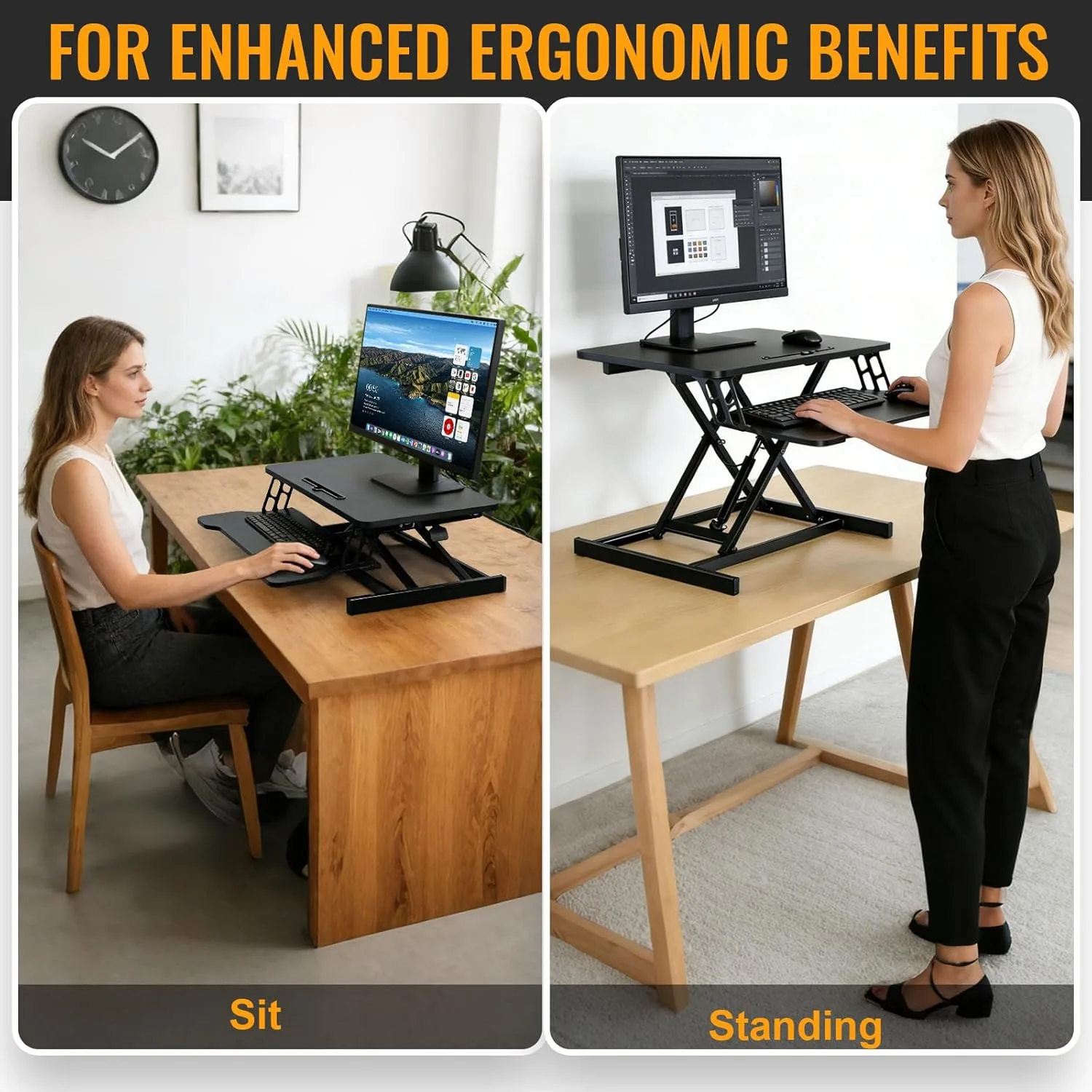 Standing Desk Converter Sit Stand Riser 32 Inch