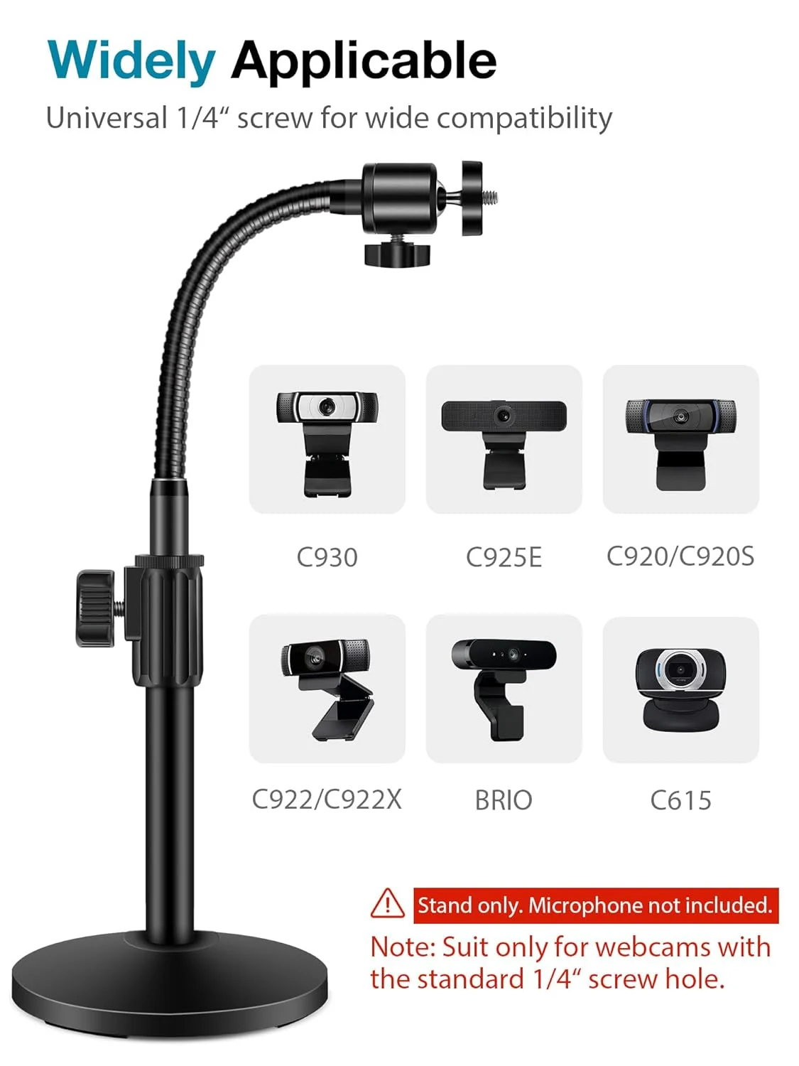 Webcam Stand Desk Mount for Logitech C920 C922 BRIO