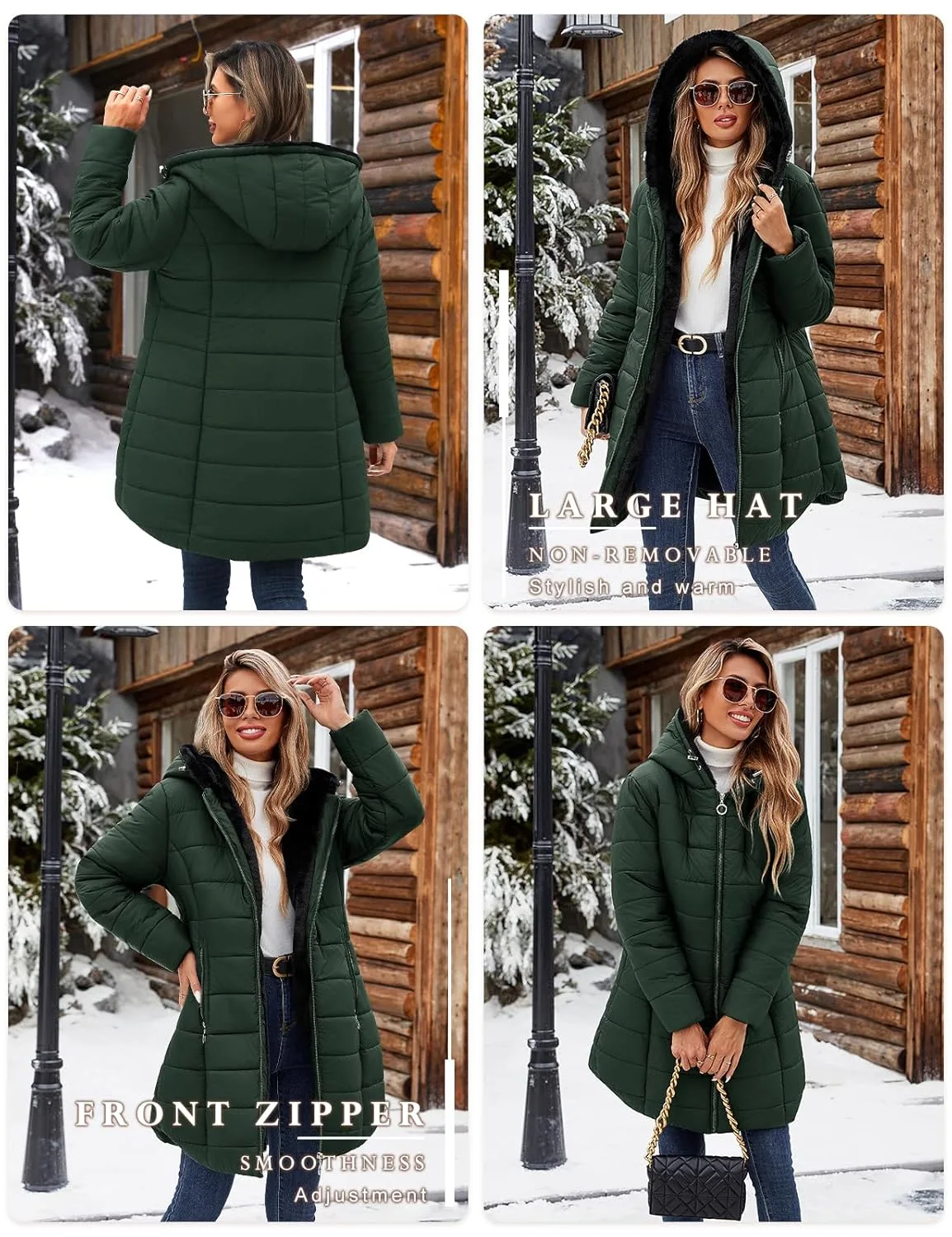 Womens Puffer Coat Winter Long Quilted Jacket